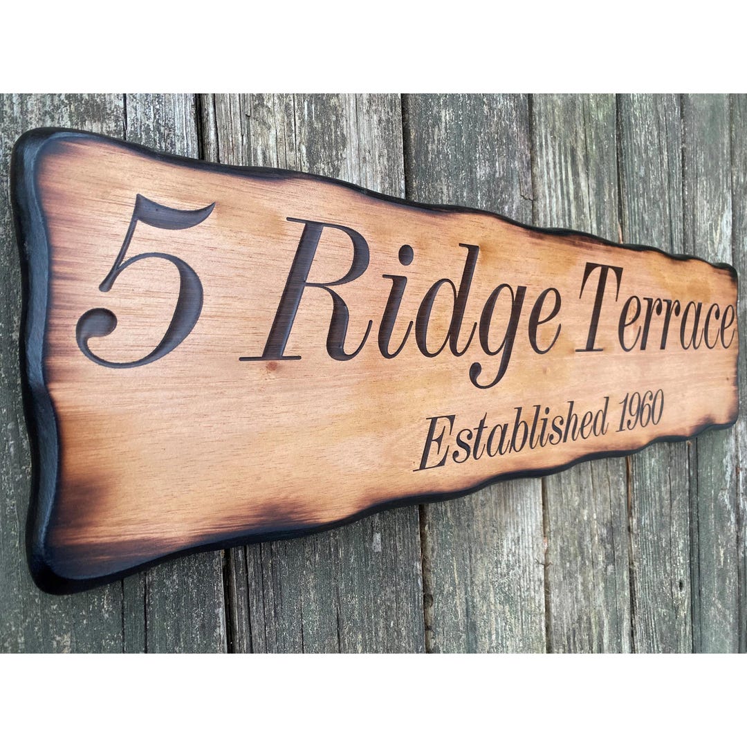 Personalized Rustic Driveway Address Sign, Engraved Western Wall Art ...