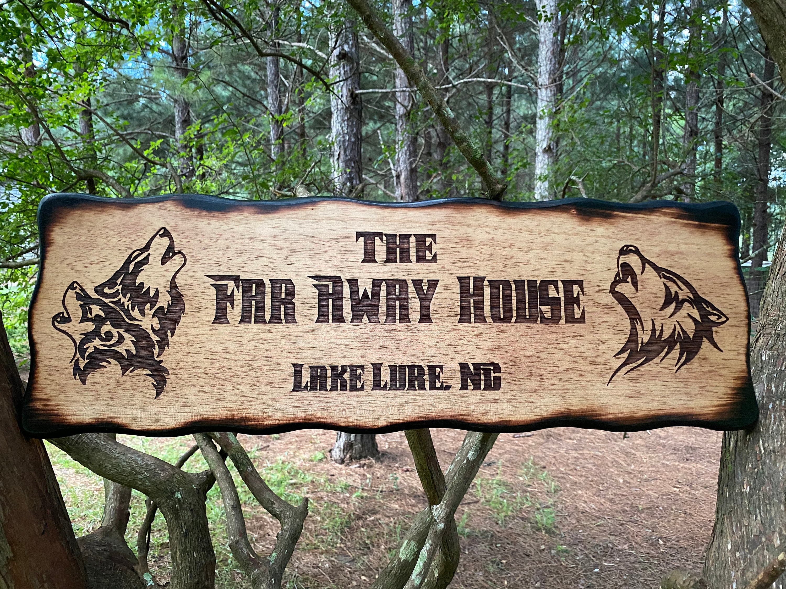 Rustic Western Wolf Custom Decor, Personalized Outdoor Wood Sign ...