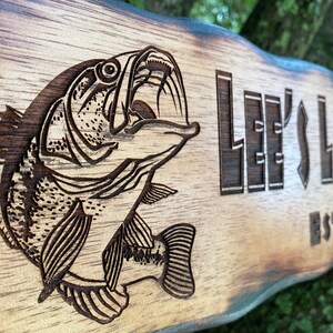 Oversized Lake House Wall Decor, Large Fish Wood Sign, Custom Carved ...
