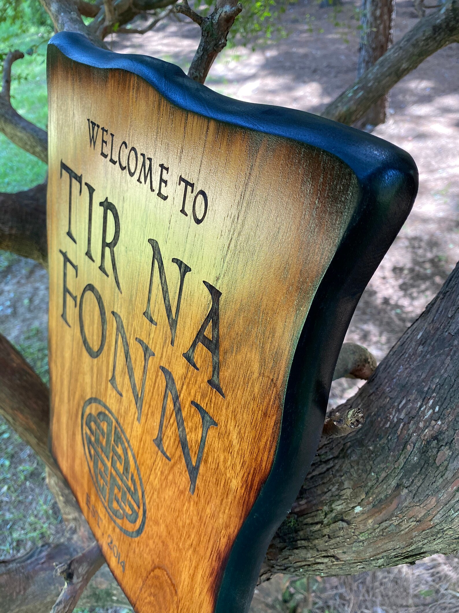 Personalized Rustic Engraved Wood Sign, Logo Wall Art, Celtic Knot, D&D ...