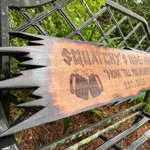 Personalized Western Wood Bar Sign, Custom Rustic Outdoor Address ...