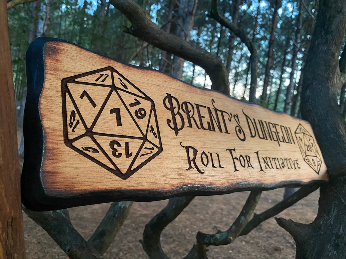 Personalized Dnd Rustic Dice Sign Nat20 Nat1 Dungeons and - Etsy