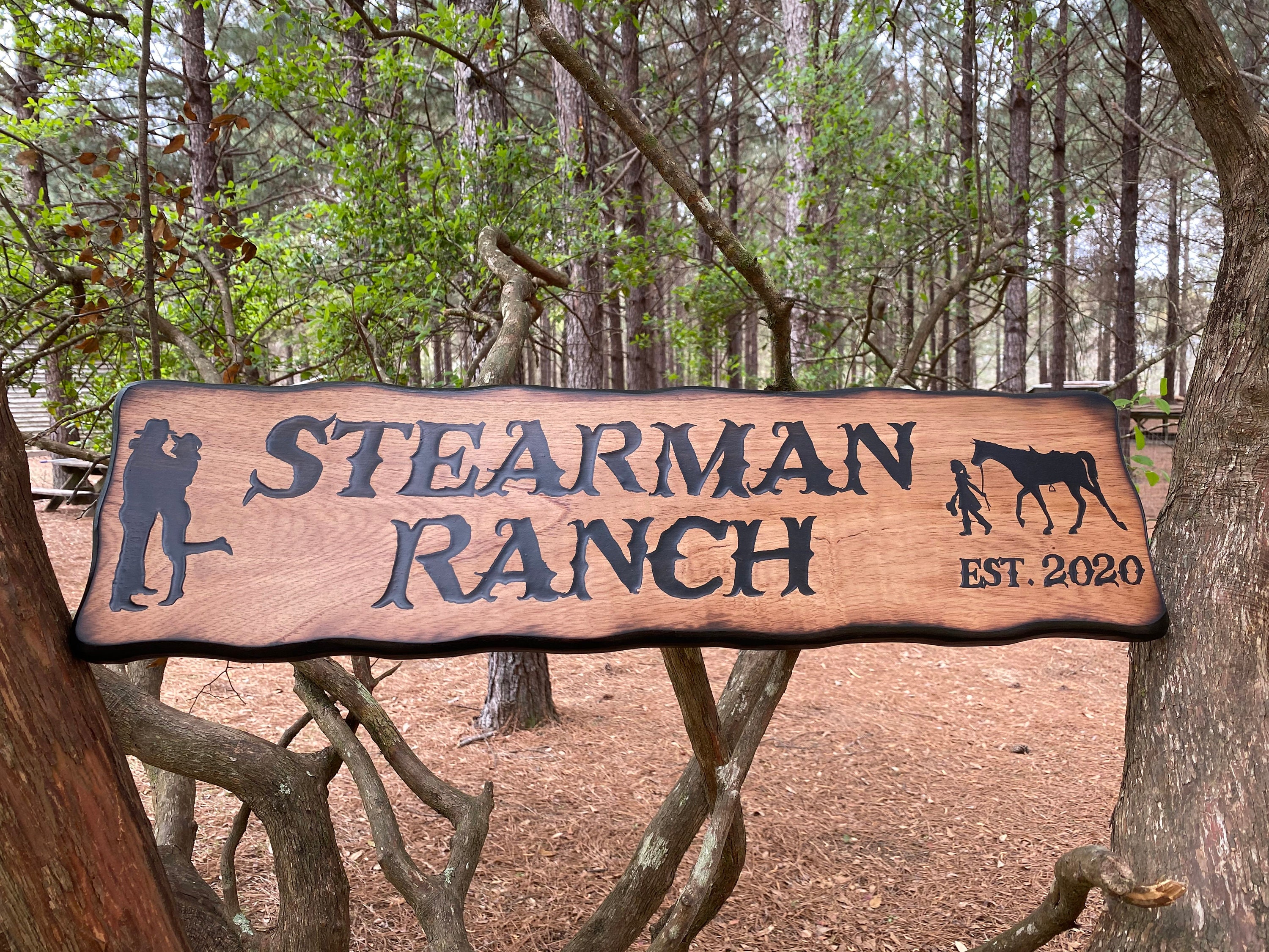 Outdoor Ranch House Wood Sign - Custom Western Wood Cowboy Rustic Decor ...