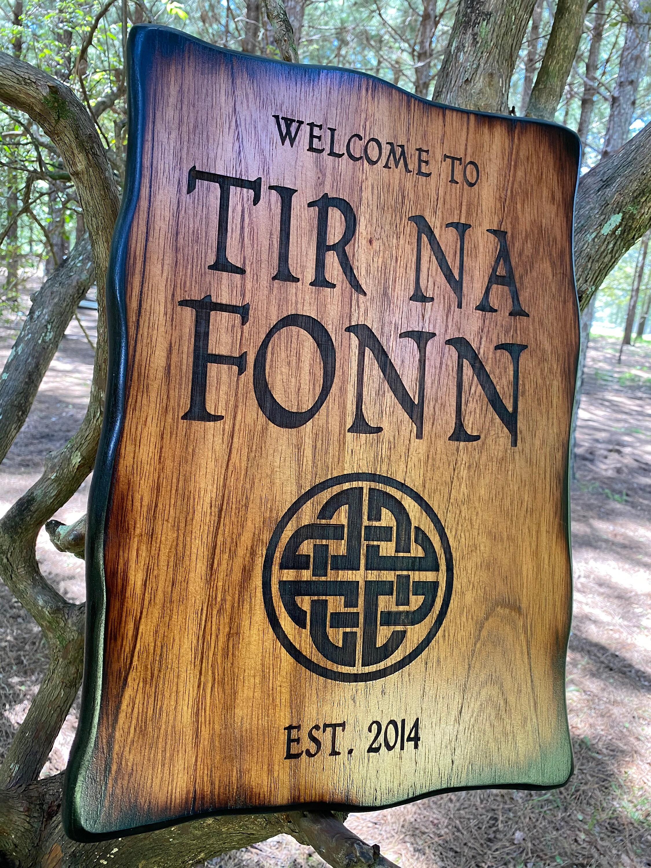 Personalized Rustic Engraved Wood Sign Logo Wall Art Celtic - Etsy