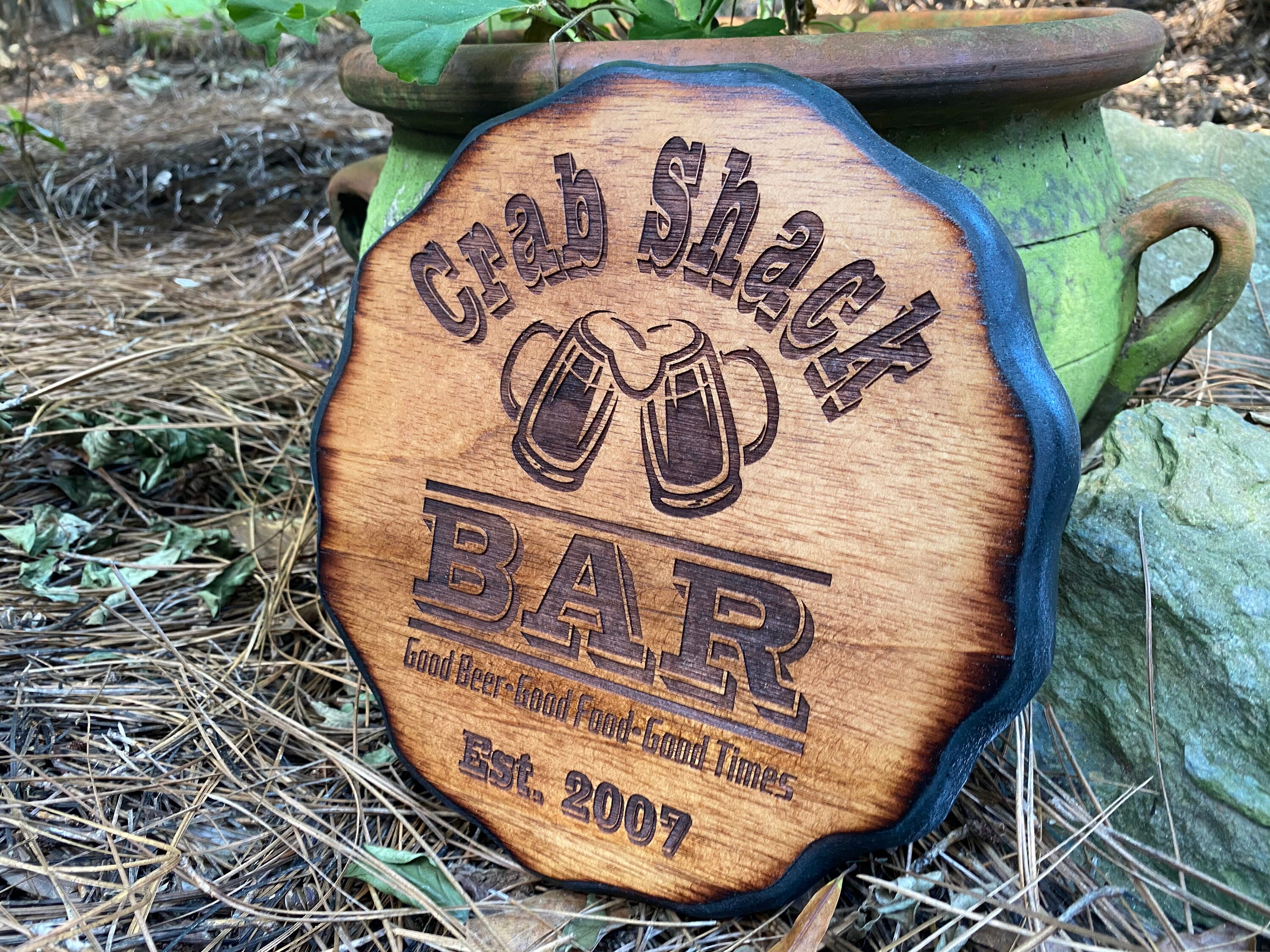 Personalized Bar Grill Round Sign Custom Circle Man Cave | Etsy
