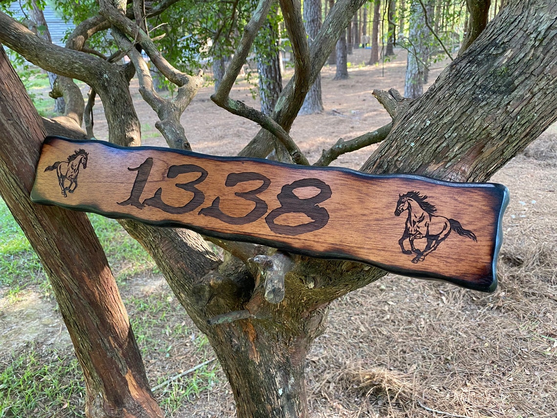 Rustic Ranch House Address Sign Personalized Wood Western - Etsy