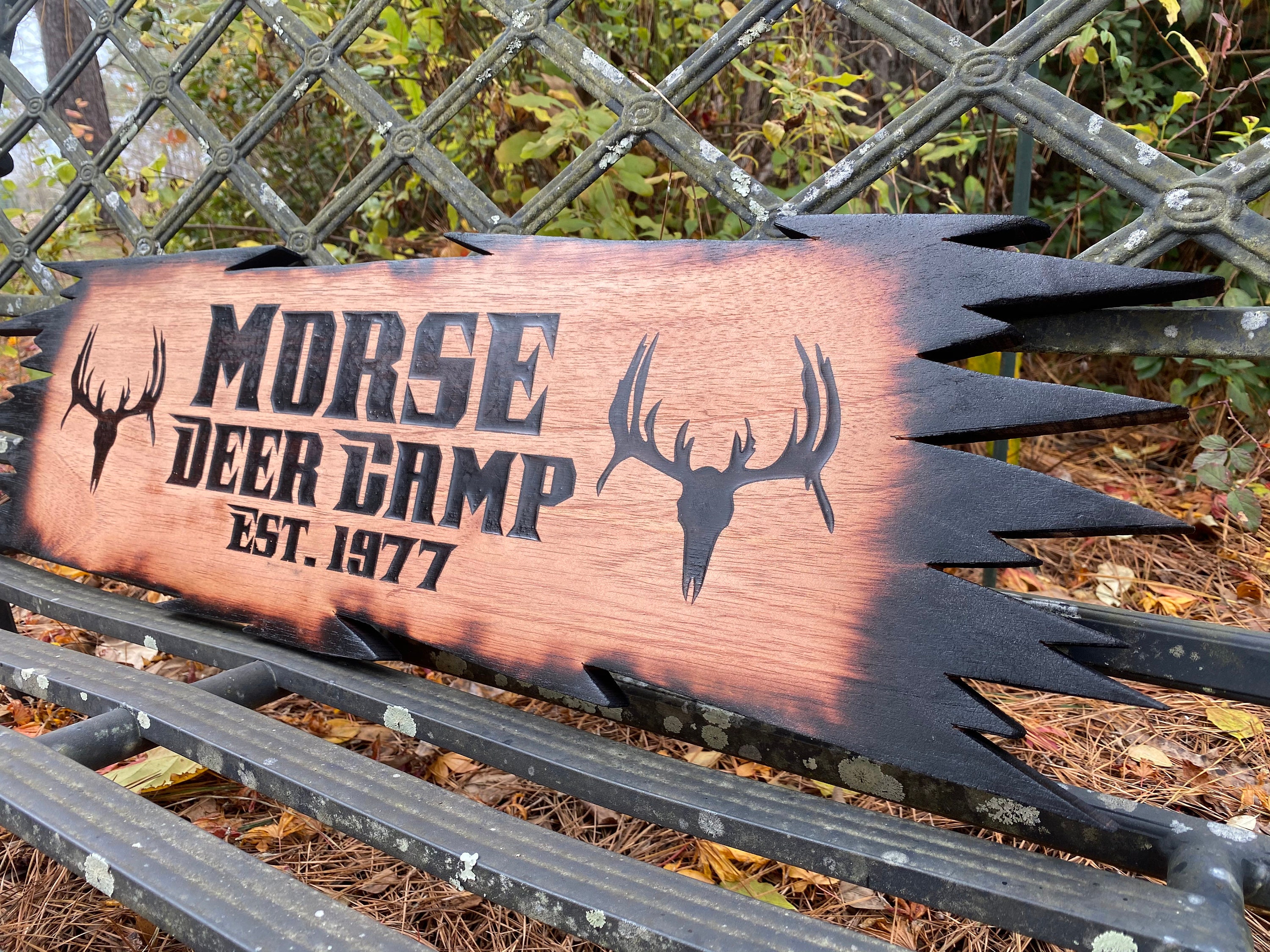 Personalized Wood Western Address Sign Custom Deer Antler - Etsy