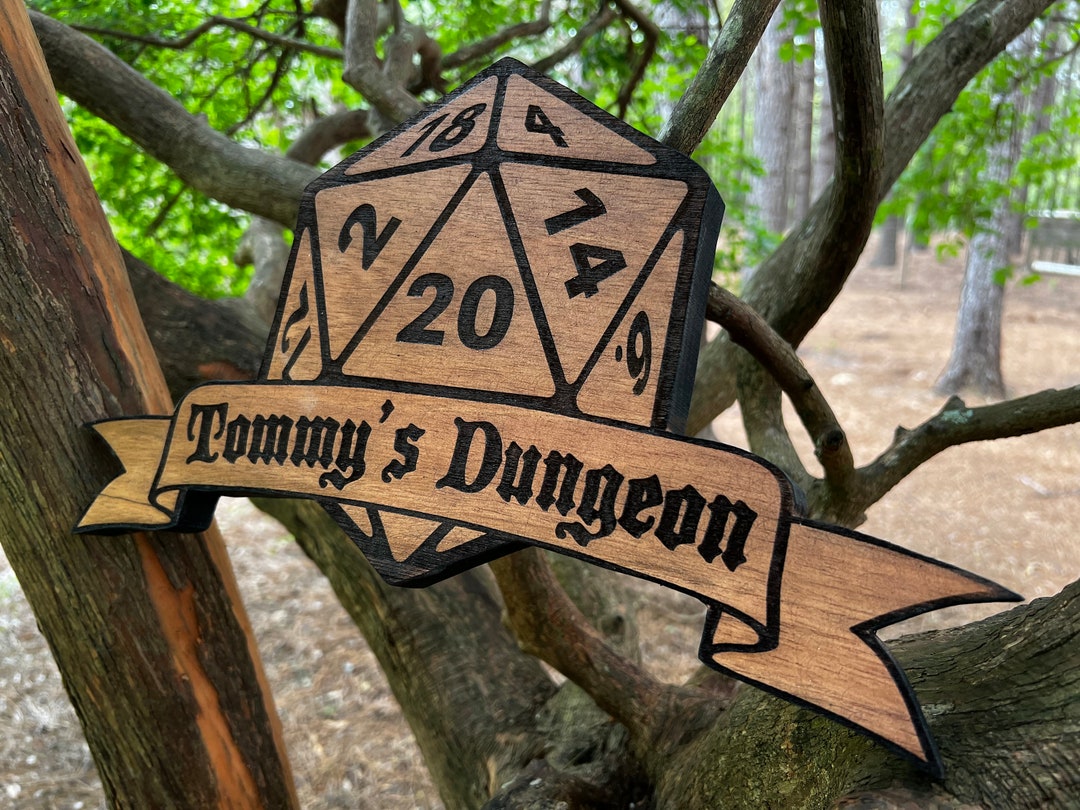 D20 Dungeons and Dragons Sign Personalized Dnd Tavern Sign Roll for ...