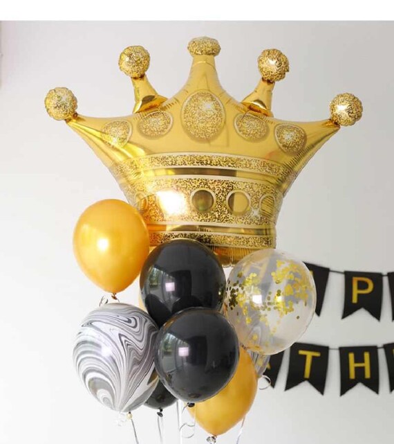 Gold Crown Balloon Queen King Crown Balloon Princess Prince - Etsy