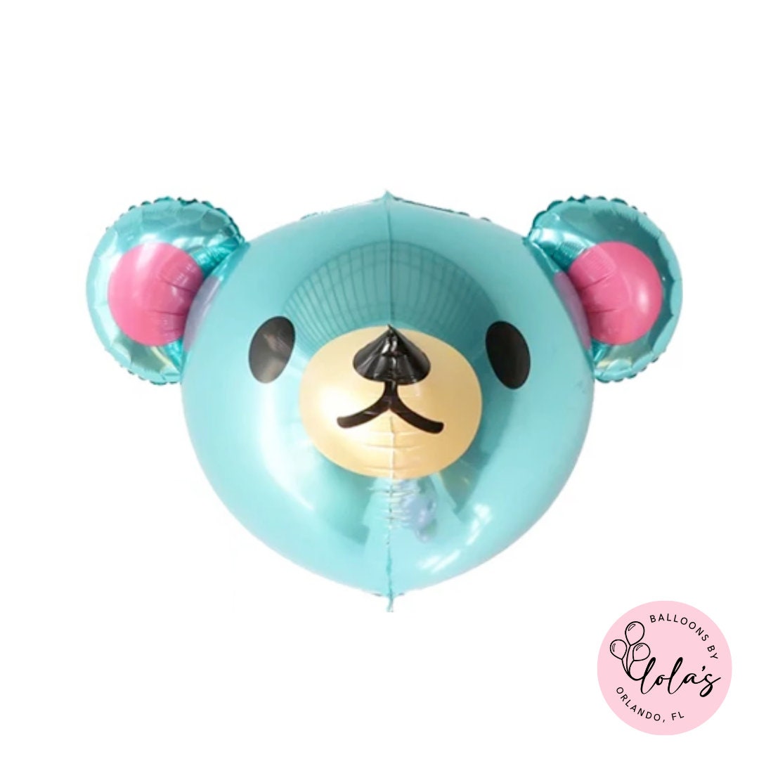 Huge Bear Head 22 Foil Balloon Pink Sky Blue Tan - Etsy