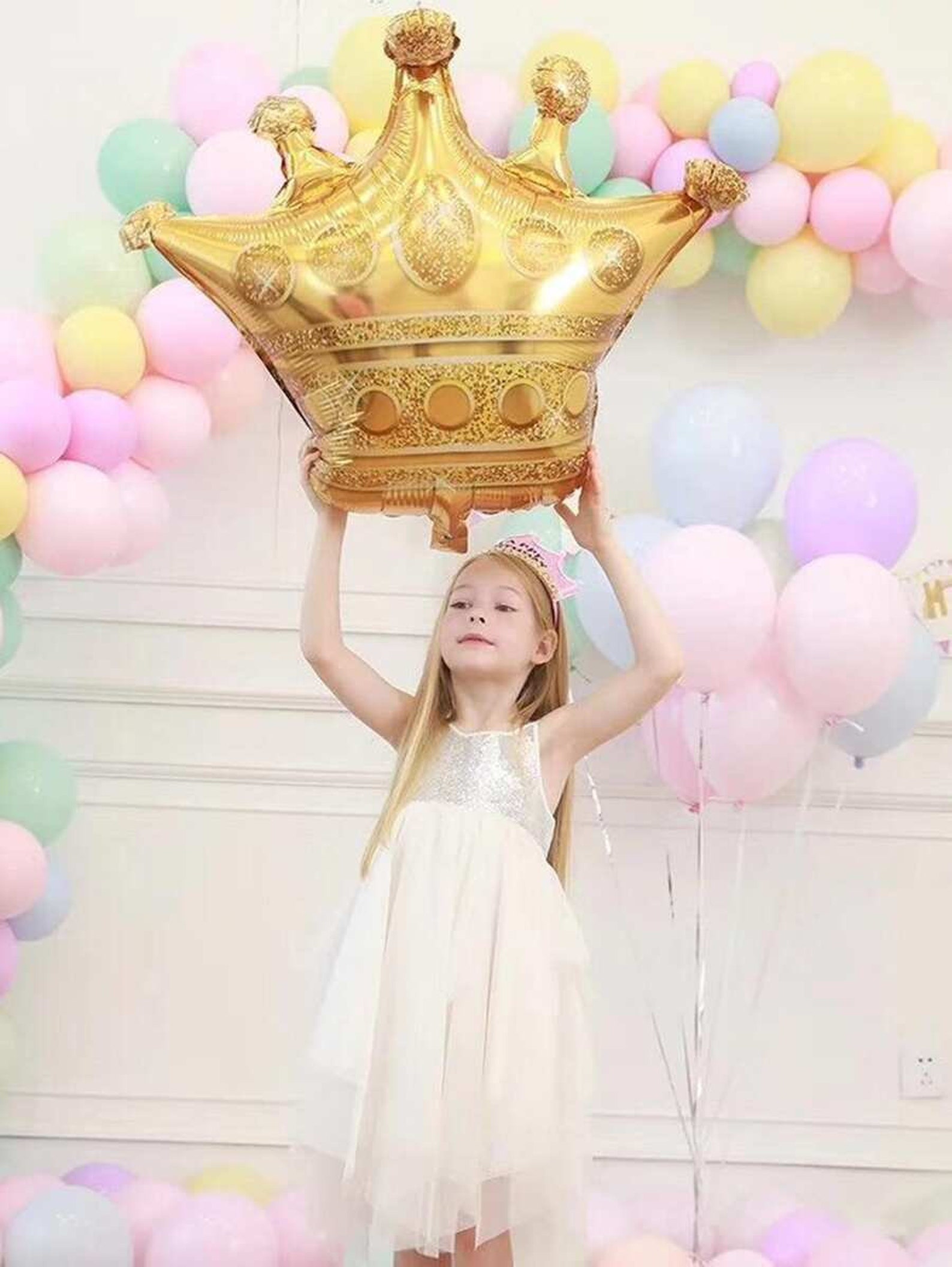 Gold Crown Balloon Queen King Crown Balloon Princess Prince | Etsy