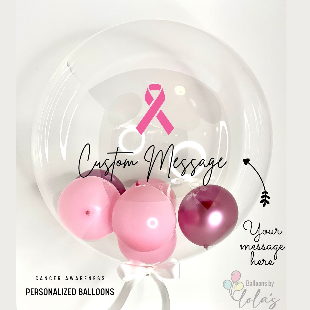 DIY Pink Ribbon Personalized Balloon Clear Balloon Kit With - Etsy