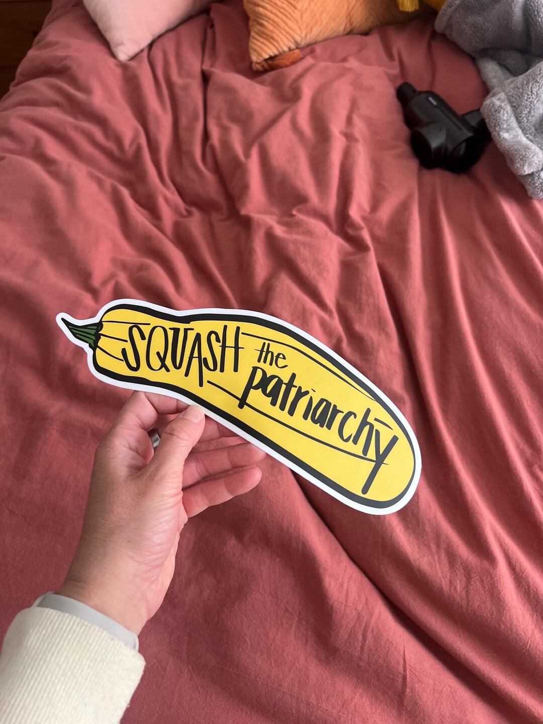 Squash the Patriarchy Feminist BUMPER Sticker (10 Inches) - Etsy