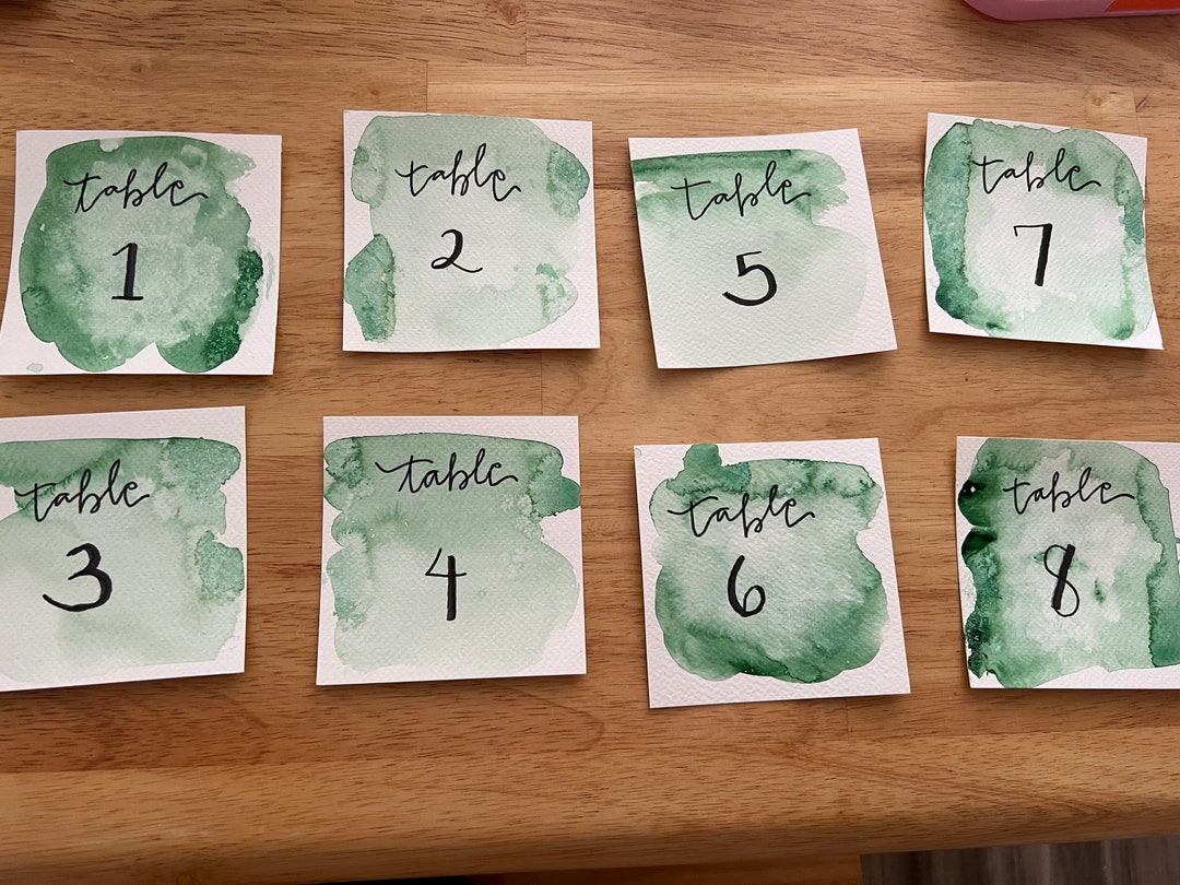 Watercolor Wedding Table Numbers - Etsy