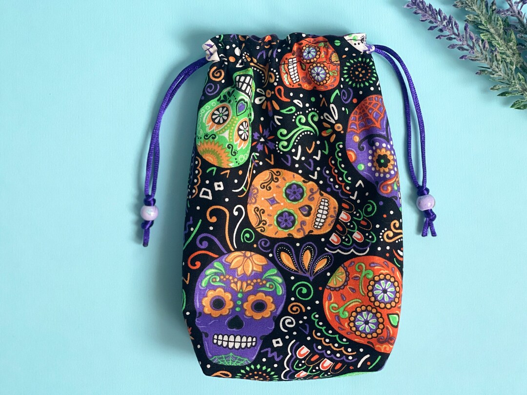 Scull Tarot Pouch, Tarot Card Bag, Tarot Pouch, Oracle Card Bag, Rune ...