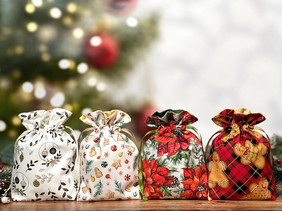 Christmas Santa Bag, Cute Small Santa Bag, Santa Sack, Holiday Bag ...