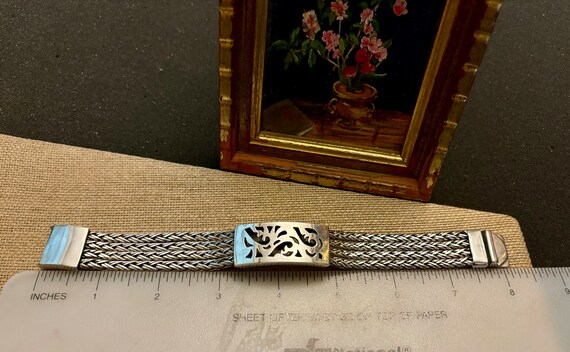 96 Grams Heavy Silver Scroll Design Chain Link Bracel… - Gem