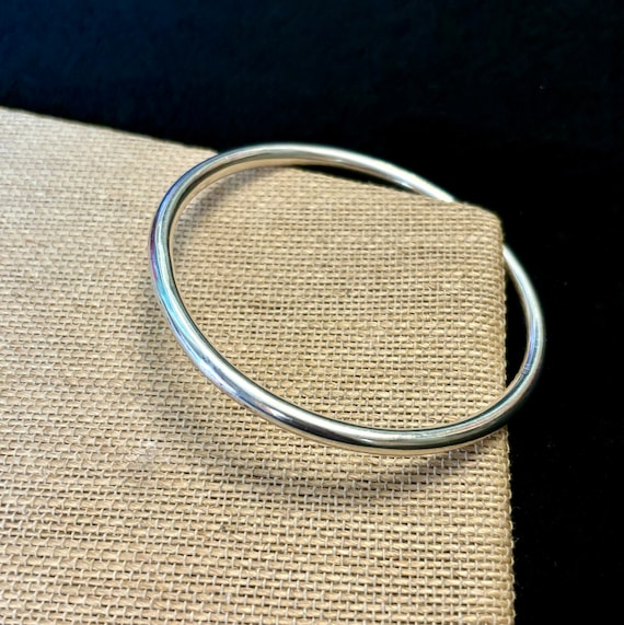 Sterling Silver Bangle Bracelet, Vintage Silver Bangl… - Gem