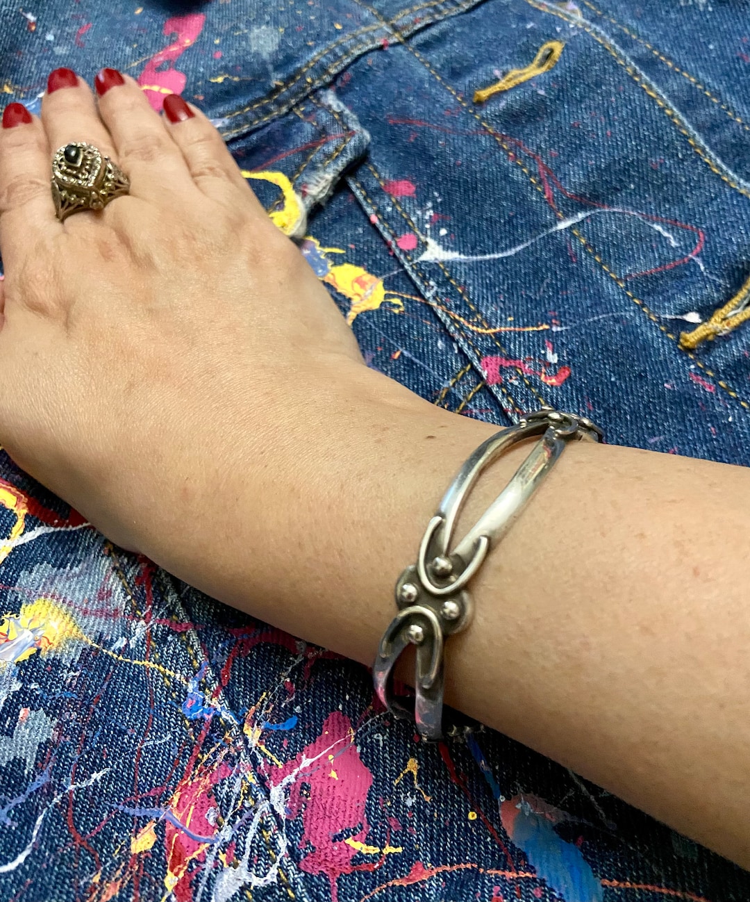 RARE FIND* Taxco 1940s! Early Taxco Silver 980 Cuff Bracelet, Taxco 980 ...