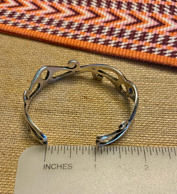 Sterling Silver Wavy Cut Out Design Bracelet, Silver … - Gem