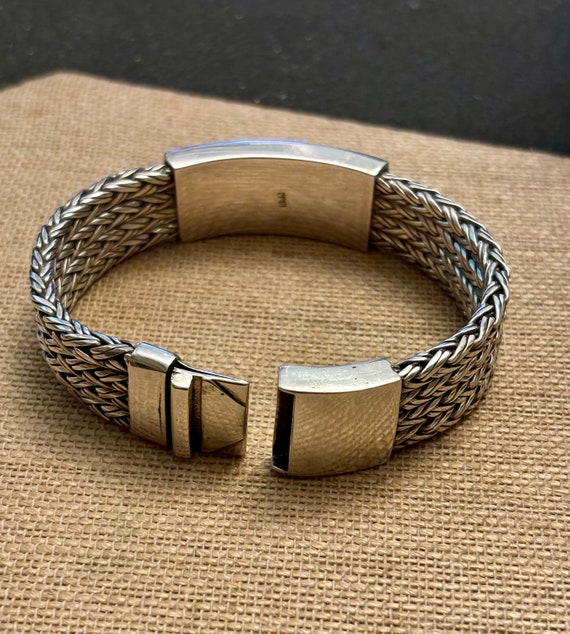 96 Grams Heavy Silver Scroll Design Chain Link Bracel… - Gem