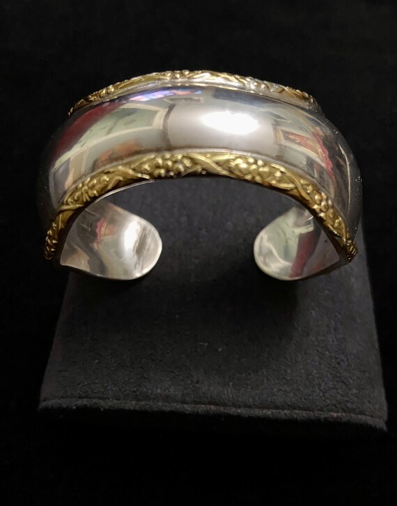 TAXCO Sterling Silver Brass Trimmed Cuff Bracelet resende.rj.gov.br
