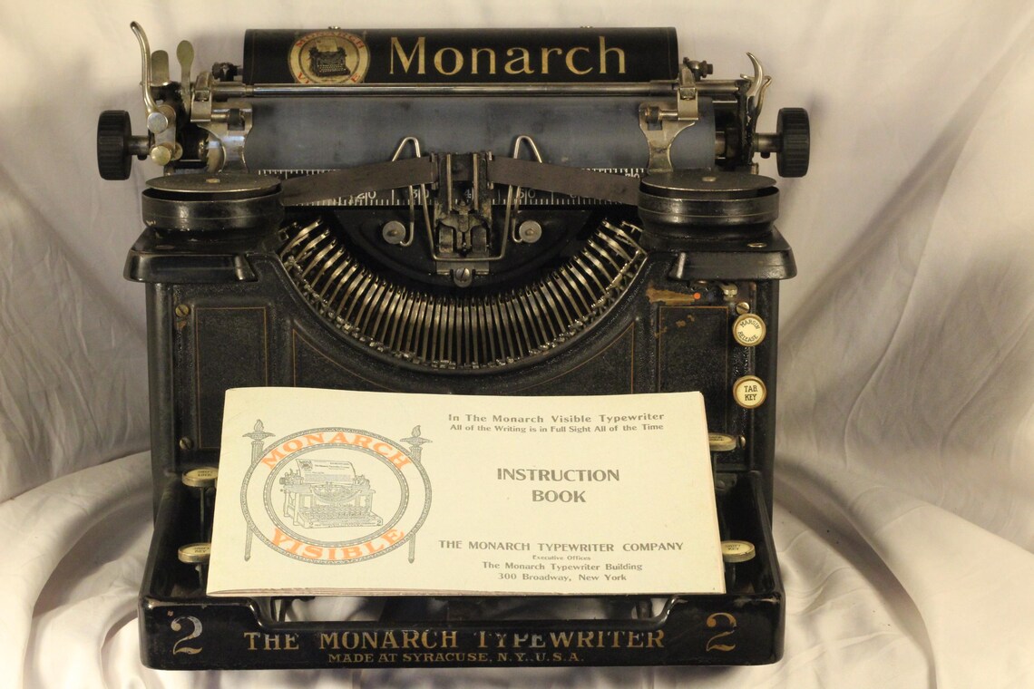 Monarch 2 Vintage 1905 Working Manual Standard Typewriter Gorgeous ...