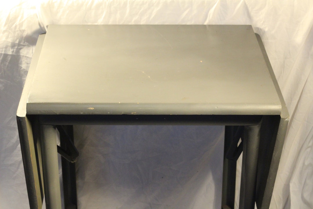 Vintage Drop Leaf Rolling Typewriter Table Solid Substantial Mobile ...