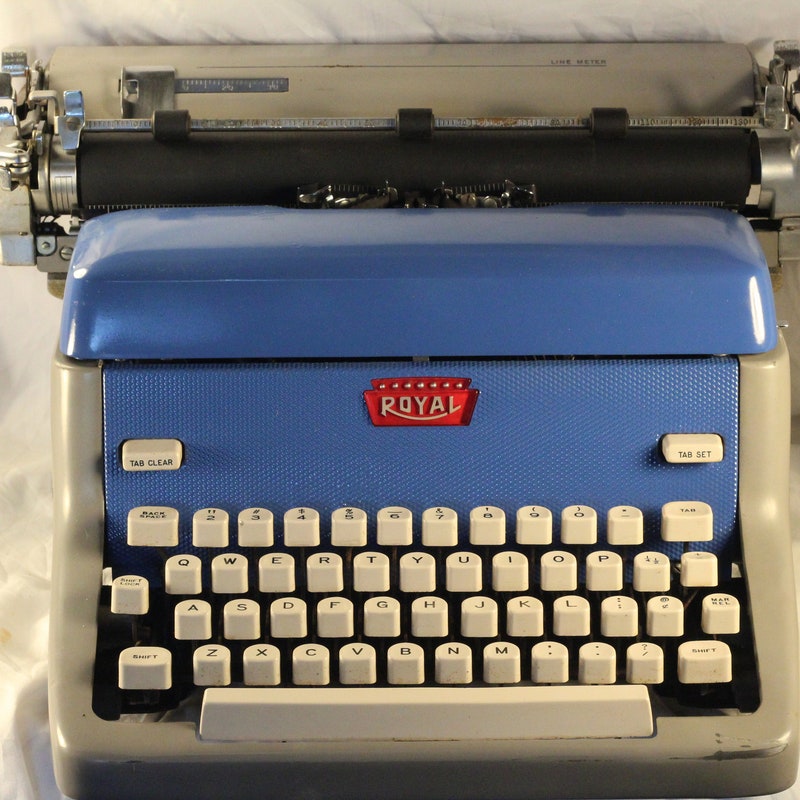 Blue Typewriter - Etsy