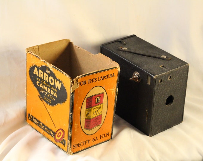 Ansco Arrow Vintage 116 Format Box Camera With Original Box Working ...