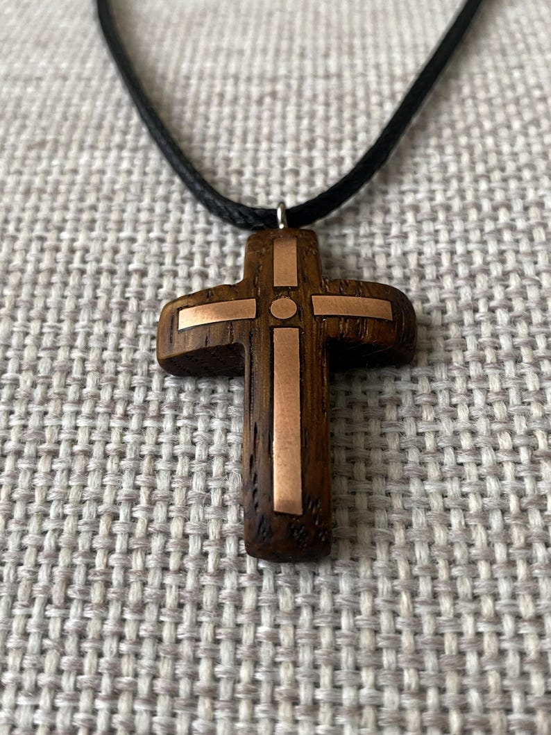 Original Wooden Cross With Metal Inserts | Handmade | Necklace ...