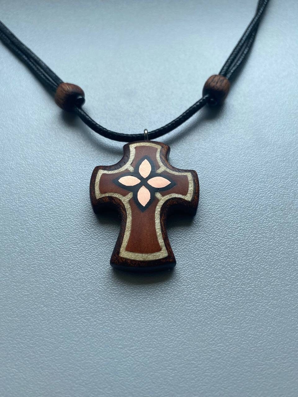 Original Wooden Cross With Metal Inserts Handmade Necklace, Decoration ...