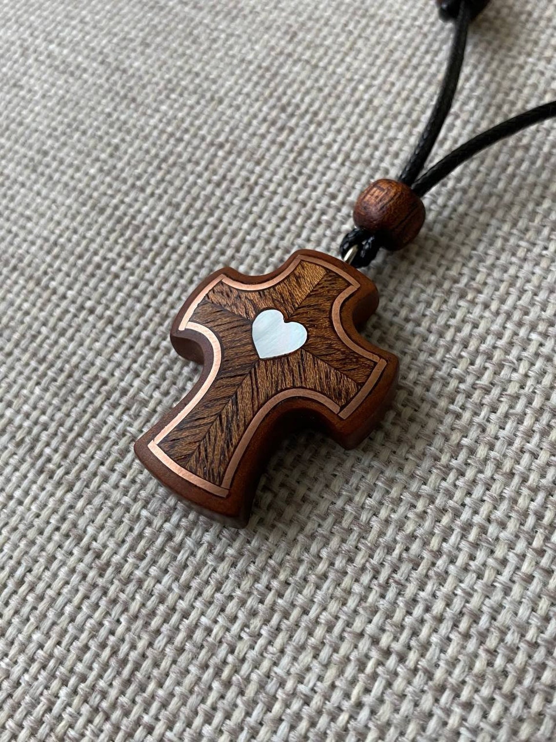 Original Wooden Cross With Metal Inserts Handmade Necklace, Decoration ...