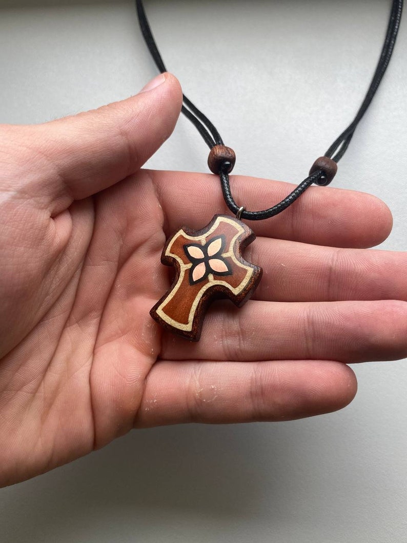 Original Wooden Cross With Metal Inserts Handmade Necklace, Decoration ...