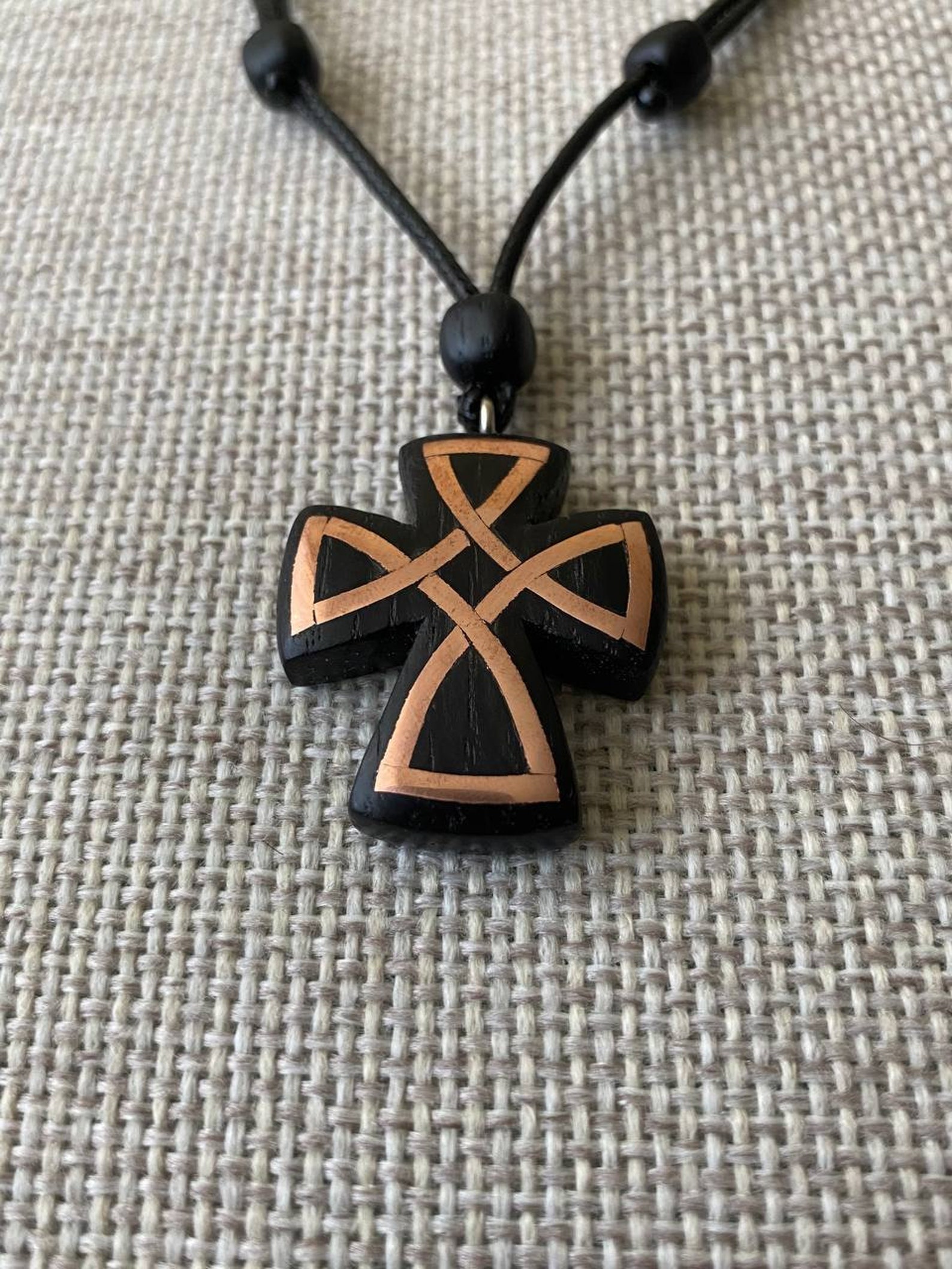 Original Wooden Cross With Metal Inserts | Handmade | Necklace ...