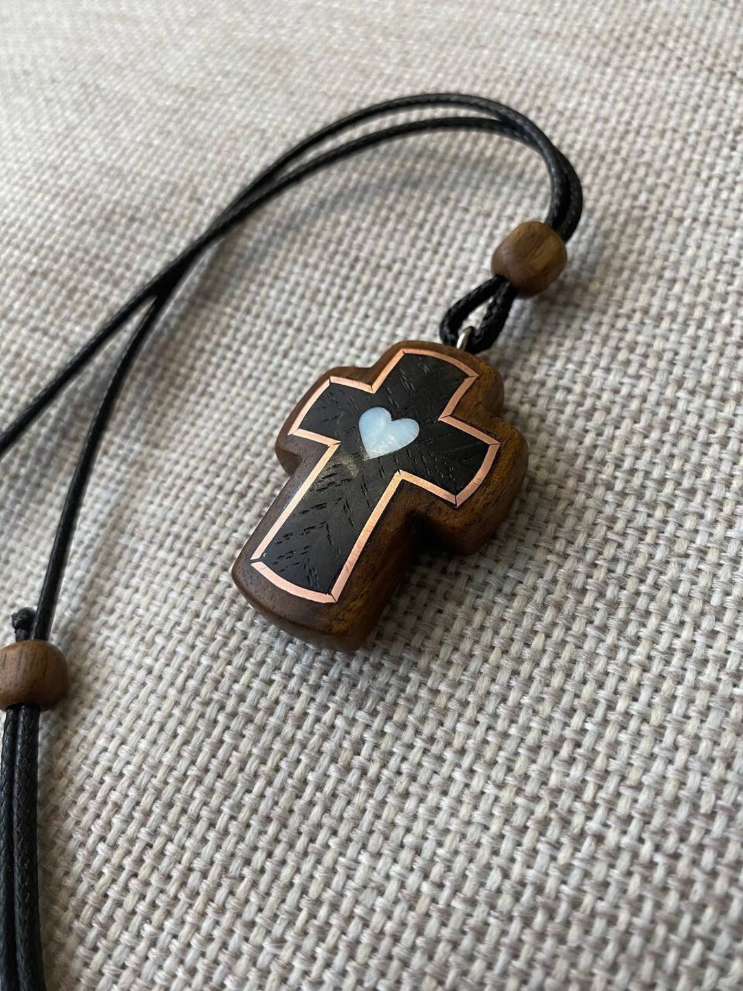 Original Wooden Cross With Metal Inserts | Handmade | Necklace ...
