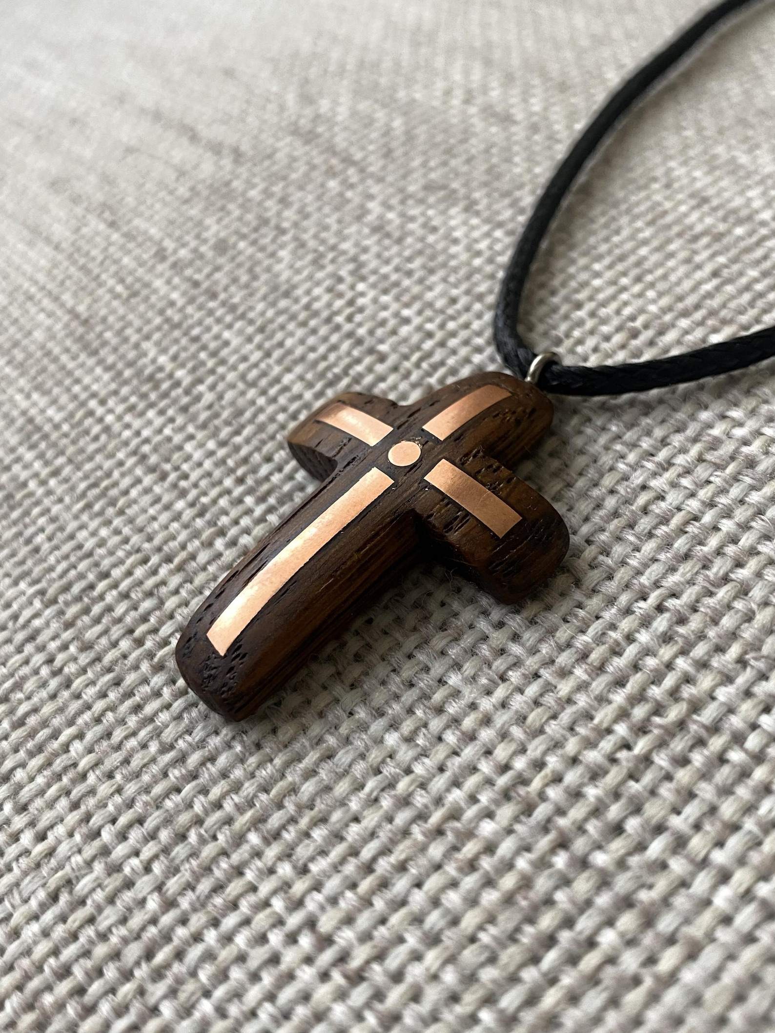 Original Wooden Cross With Metal Inserts | Handmade | Necklace ...