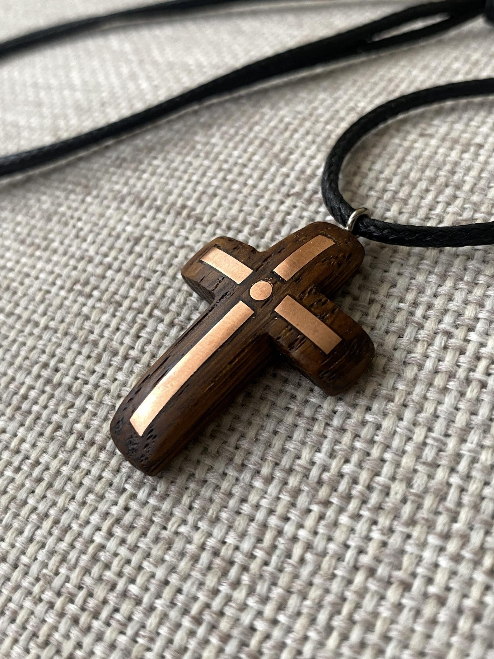 Original Wooden Cross With Metal Inserts | Handmade | Necklace ...