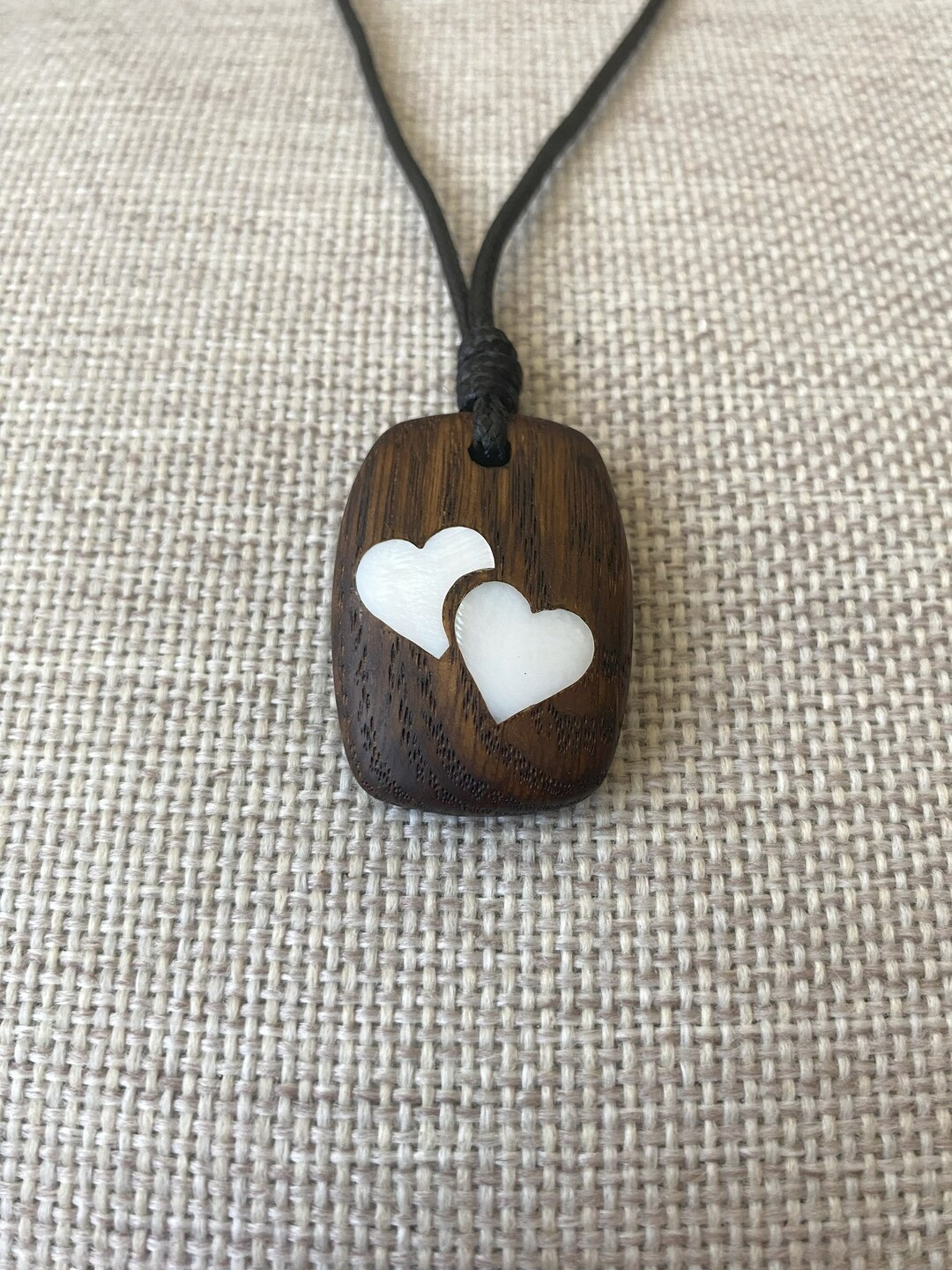 Wooden Pendant With Two Hearts – A Symbol of Love and Unity, Handmade ...