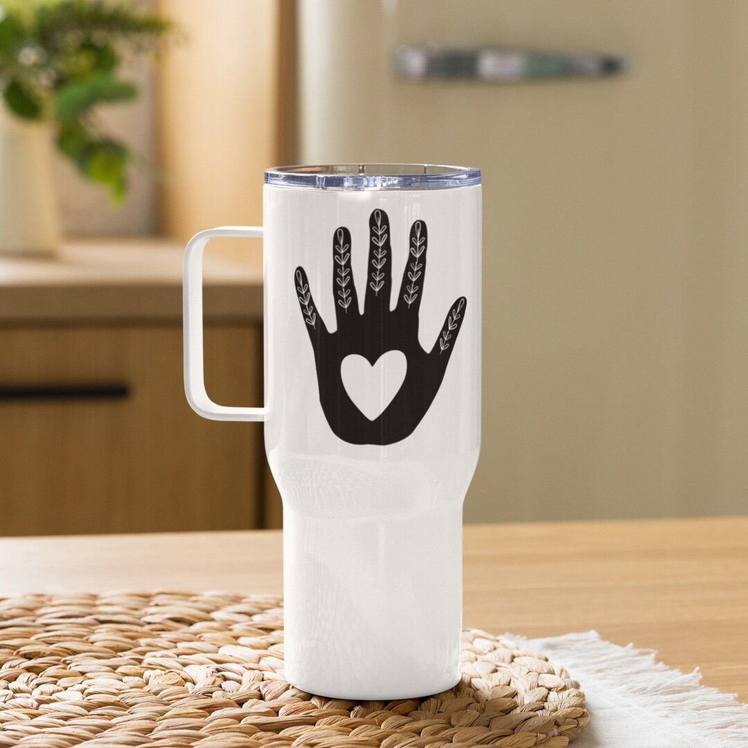 Handmade Hand Travel Mug With Handle 25 Oz - Etsy
