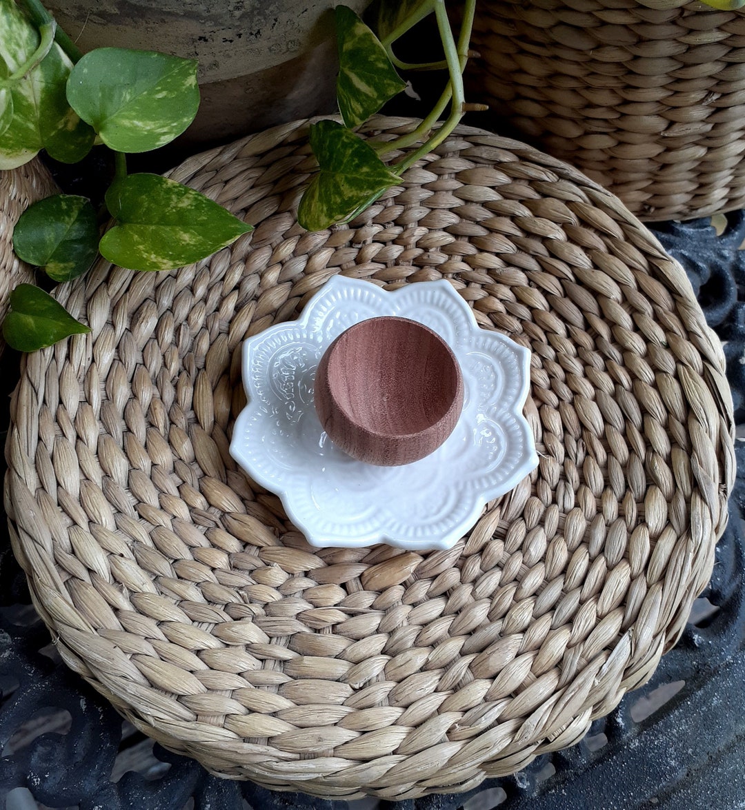 Rosewood Essential Oil Diffuser Bowl on White Mandala Trinket Dish ...
