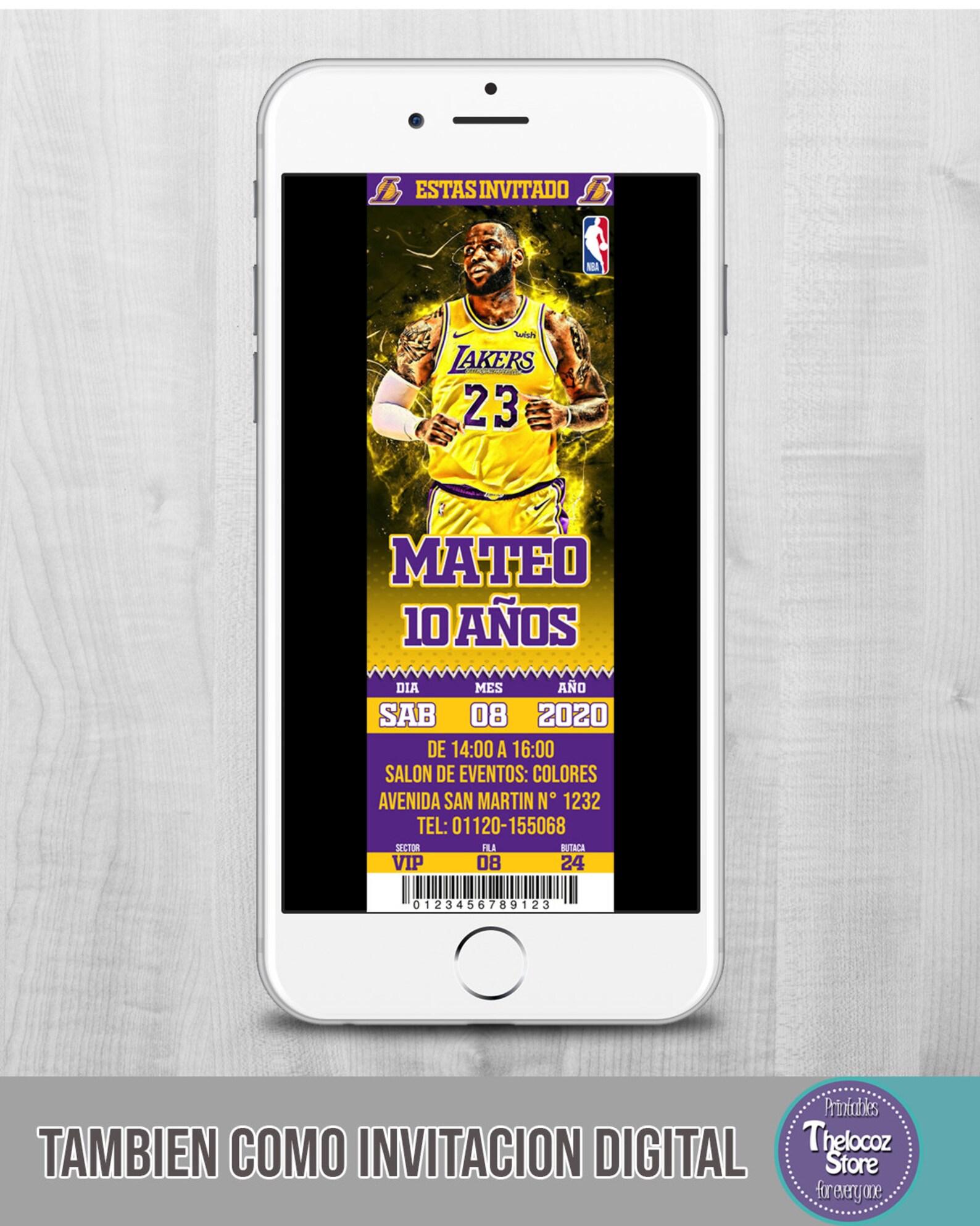Los Angeles Lakers Birthday Invitation Printable Digital | Etsy