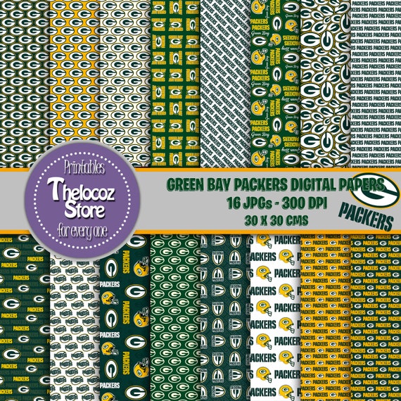 Green Bay Packers Digital Papers NFL Digital Paper | Etsy