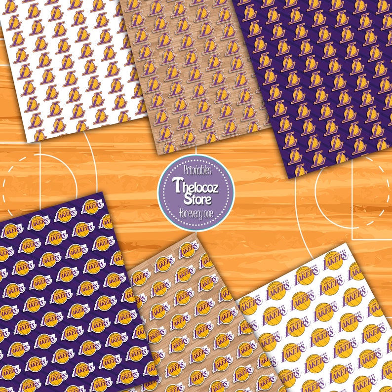 Los Angeles Lakers digital paper Los Angeles Lakers | Etsy