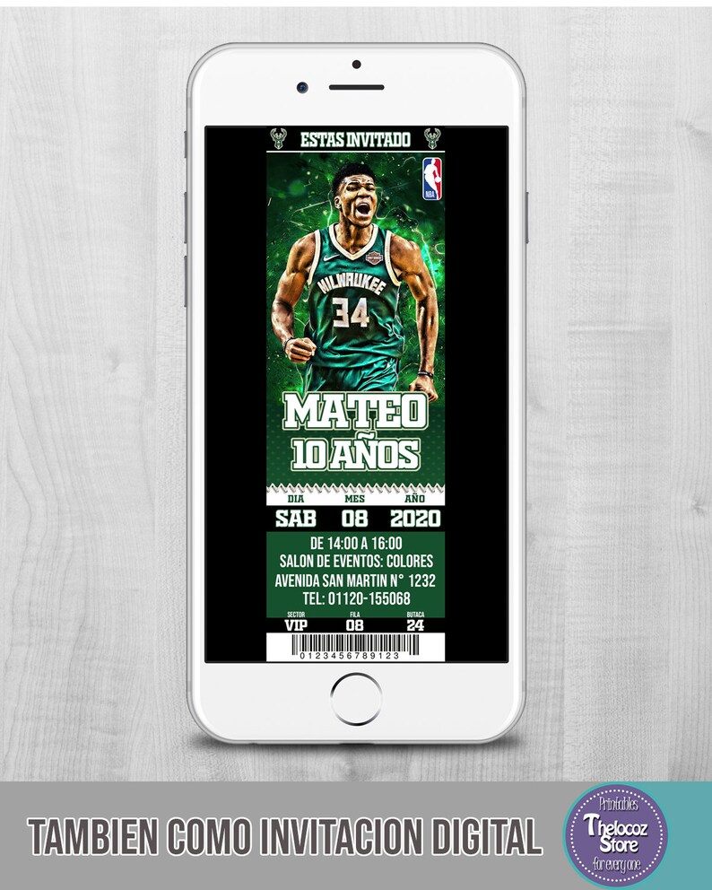 Milwaukee Bucks Birthday Invitation Printable Digital Files | Etsy