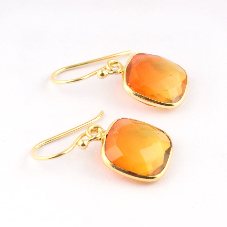 Doublet Quartz Earrings, Multi Color Doublet Quartz 925 Sterling Silver ...