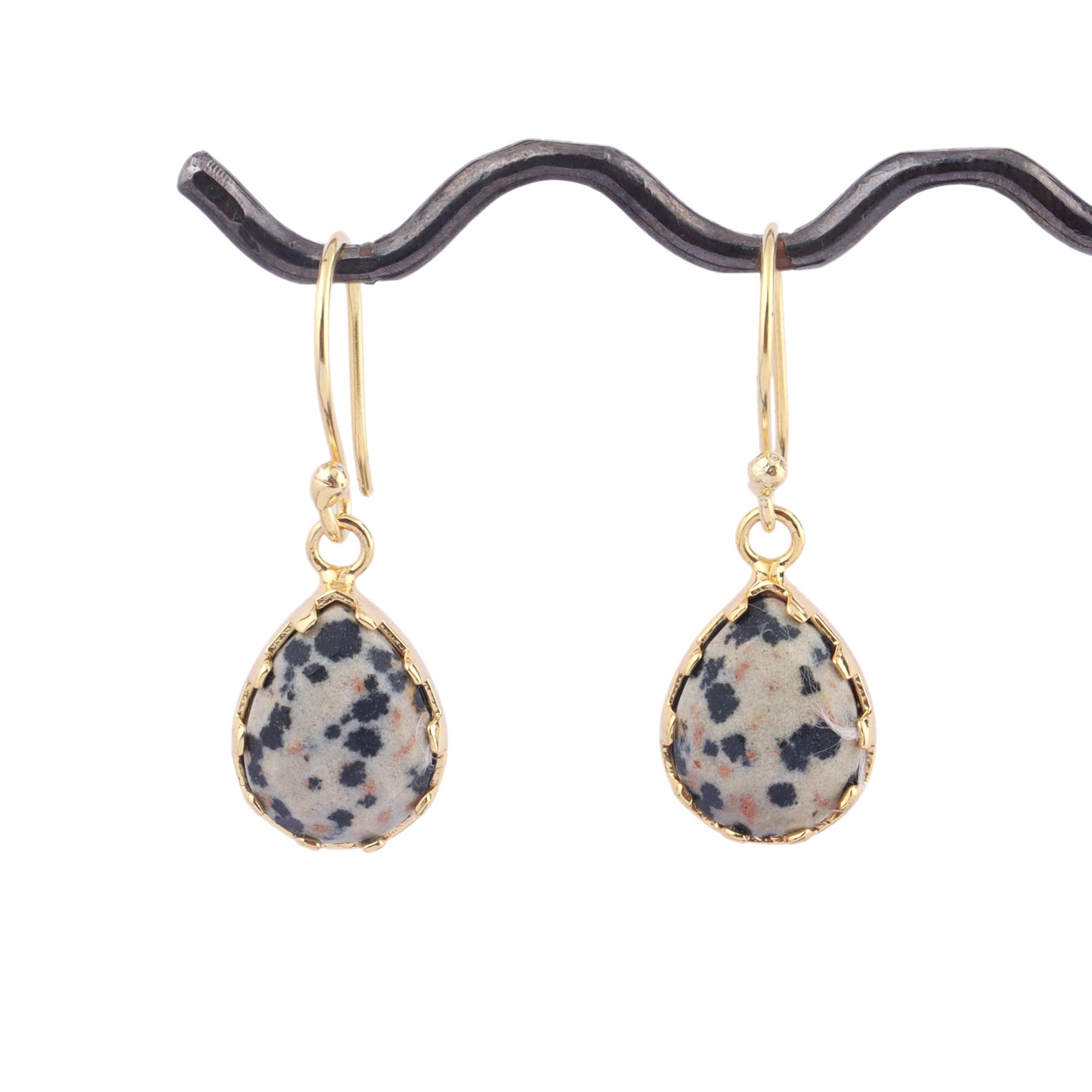 Pear Shape Gemstone Earring Natural Gemstone Gold Plated - Etsy