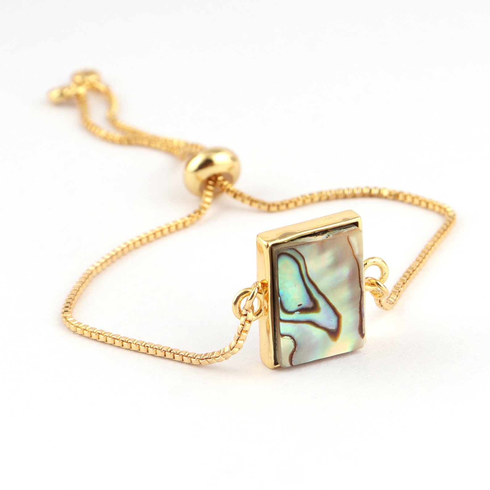 Gemstone Slide Bracelet Natural Gemstone Gold Plated Slider Bracelets ...