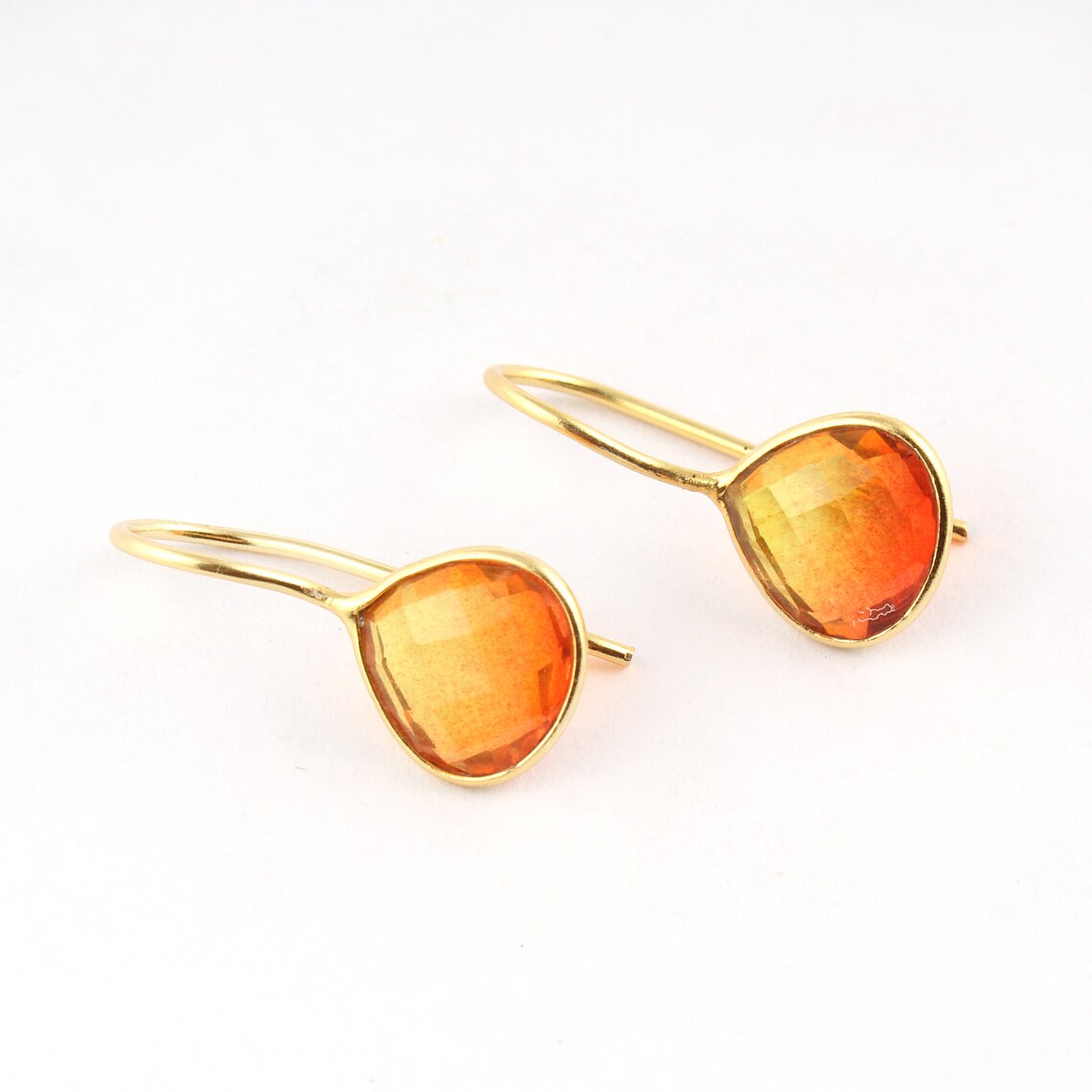 Doublet Quartz Earrings, Multi Color Doublet Quartz 925 Sterling Silver ...