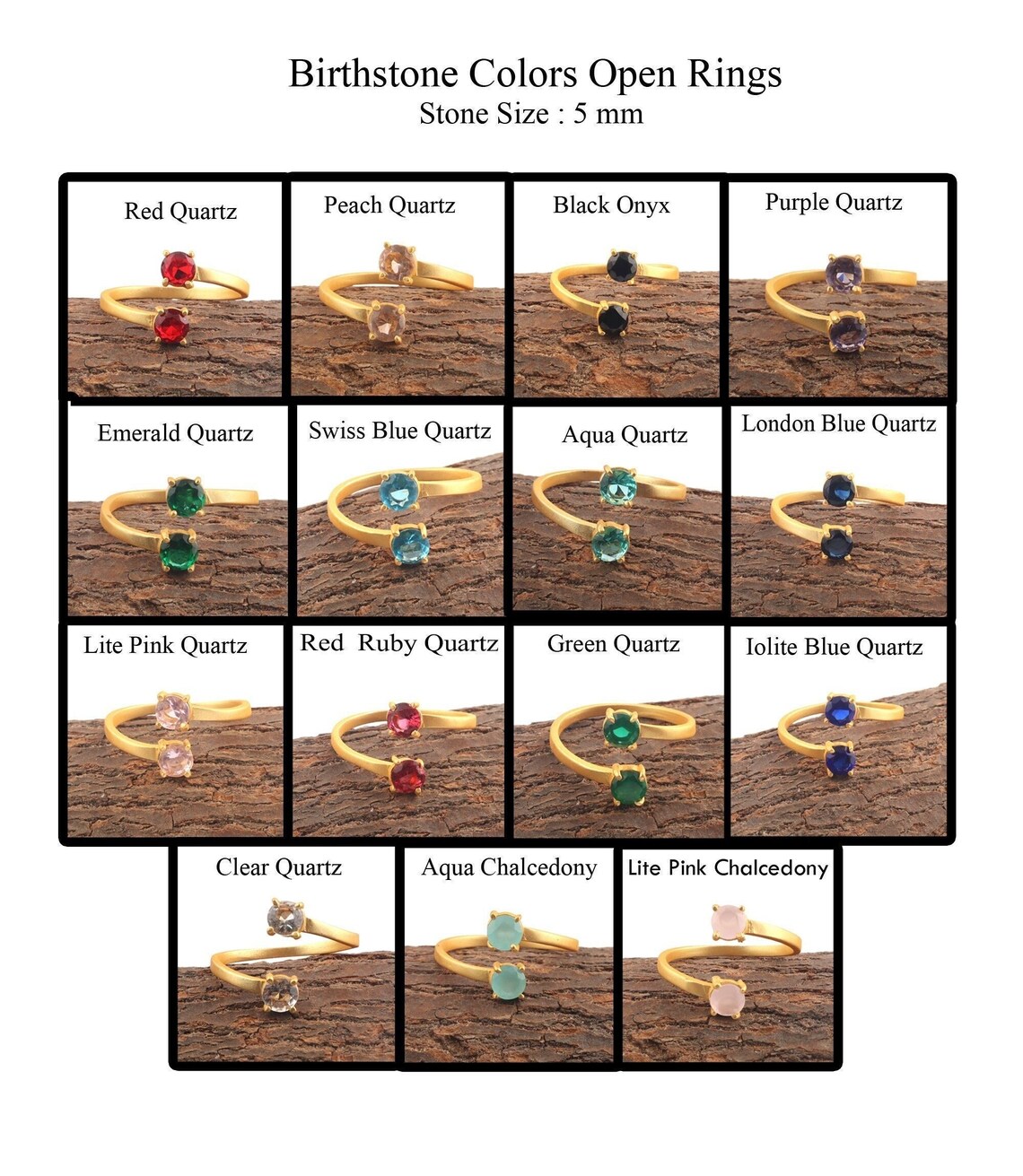 Minimalist Birthstone Ring Dull Gold Ring Stackable Open - Etsy